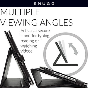 Snugg iPad 9.7 (2018/2017) & iPad Air Case, Black Leather Smart Case Cover Apple iPad Air and New iPad 2017 9.7" Protective Flip Stand Cover with Auto Wake/Sleep