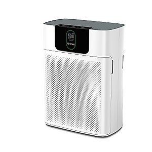 FETIONS Air Purifiers for Home Large Room Up to 1076 Sq Ft with H13 HEPA Filter, Quiet Air Cleaner with Air Quality Sensors and Double-sided Inlet for Removing 99.9% Smoke, Odor, for Bedroom, White