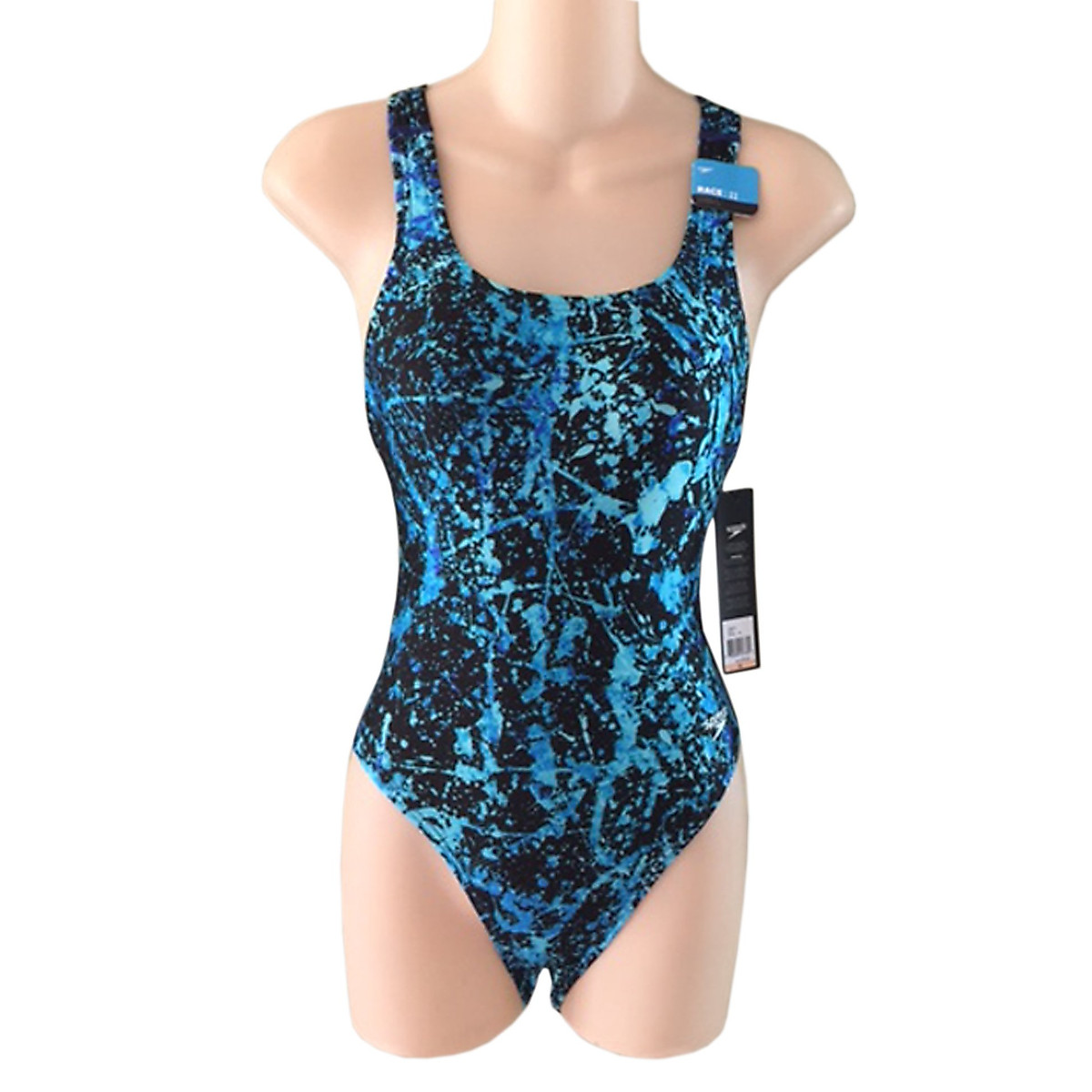 Speedo Women's Splatter Splash Super Pro Powerflex Swimsuit, Blue, 30
