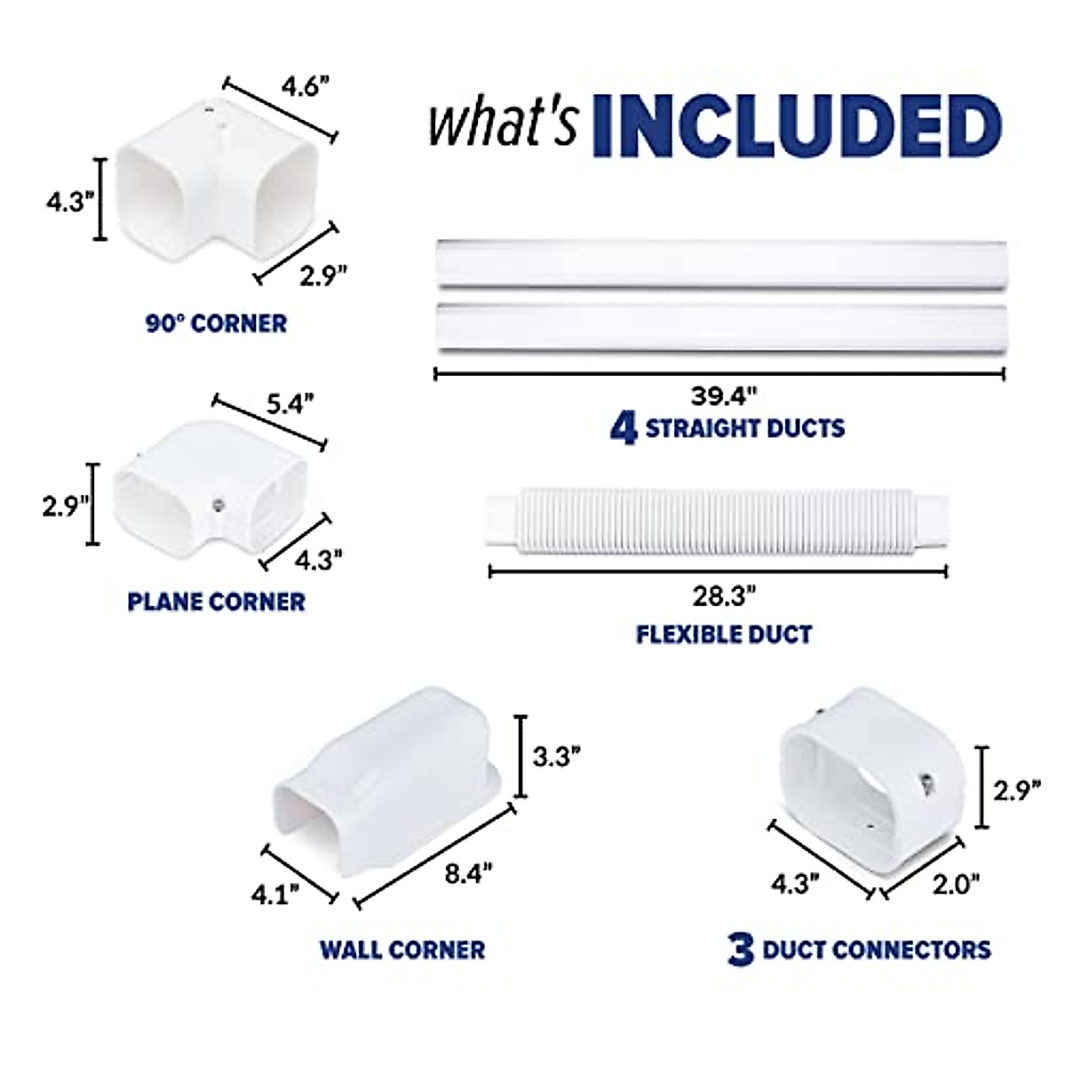 Sealproof Mini Split AC Line Set Cover Kit, 4" Decorative White Professional Grade PVC Kit Provides 15 FT Line Coverage for Ductless Mini Split Air Conditioners and Heat Pumps