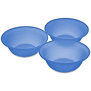 Sterilite Set of Three 20 Ounce/591 ML Bowls, Turquoise Blue Tint