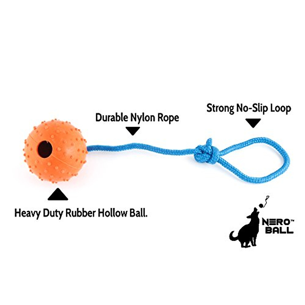 The Nero Ball Classic TM - K-9 Ball On a Rope Reward and Exercise Toy - Police K-9 - Schutzhund