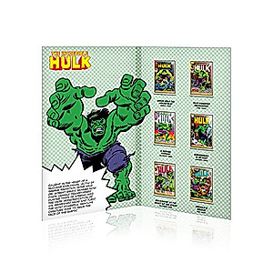 6 24K Plated Comic Book Covers Ingot Collection Featuring The Incredible Hulk in Dazzling Colors, 2.36” x 1.58” x 0.12” - Certificate of Authenticity
