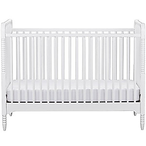 Little Seeds Rowan Valley Linden Wooden Baby Crib with Spindle Work in White