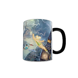 Morphing Mugs Disney - Peter Pan - Tinker Bell - Fly to Neverland - One 11 oz Color Changing Heat Sensitive Ceramic Mug – Image Revealed When HOT Liquid Is Added!
