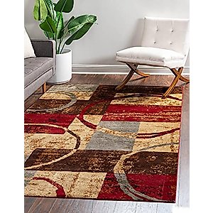Unique Loom Barista Collection Area Rug - Kouillou (9' x 12' Rectangle, Multi/ Brown)