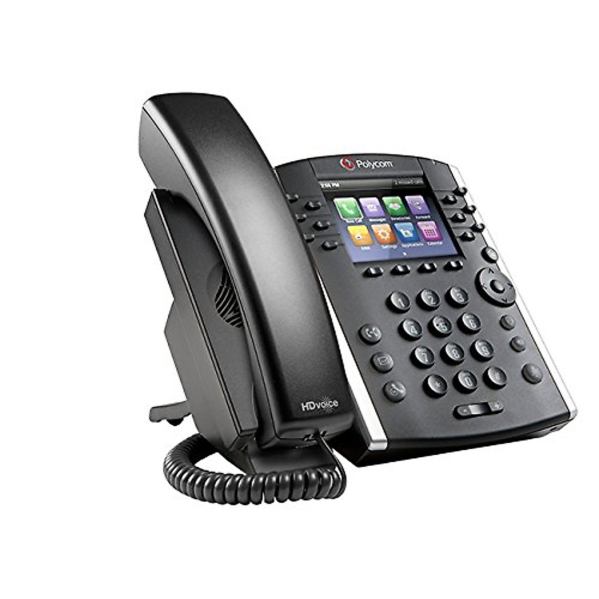 Poly - VVX 411 12-Line VOIP Business Phone (Polycom) - Desk Phone with Handset - POE - Power Supply Not Included - 3.5" Color Display