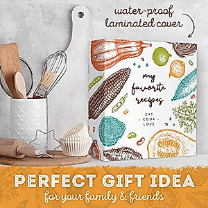 Recipe Book for OWN Recipes 11.4" X 11.8", Recipe Book, Recipe Binder with 30 Full Doble-Side Sheets and 30 Plastic Sleeves, Blank Recipe Book Recipe Book to Write Your Own Recipes with Matching Pen.