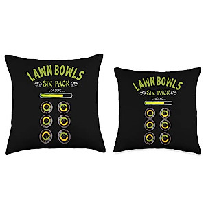 Lawn Bowls Funny Bowls Expert For Retirement Funny Lawn Six Pack Idea for Men & Lawn Bowling Throw Pillow, 16x16, Multicolor