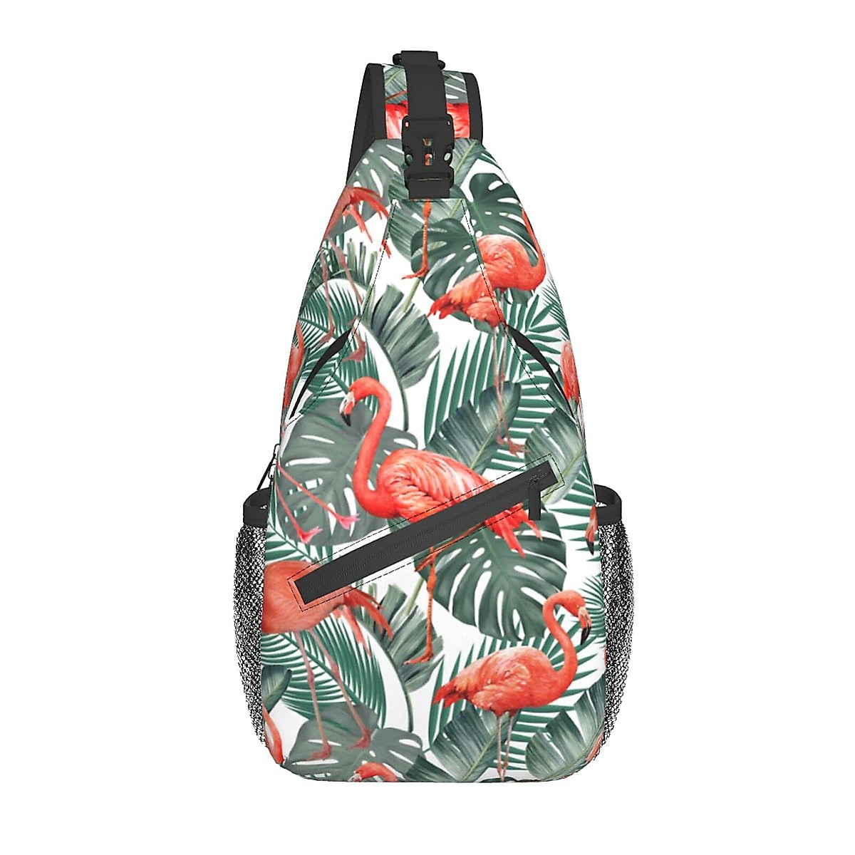 Docsckus Unisex Waterproof Sling Bag Casual Crossbody Shoulder Backpack Chest Daypack for Men Women Travel Sport Hiking Gym Flamingo