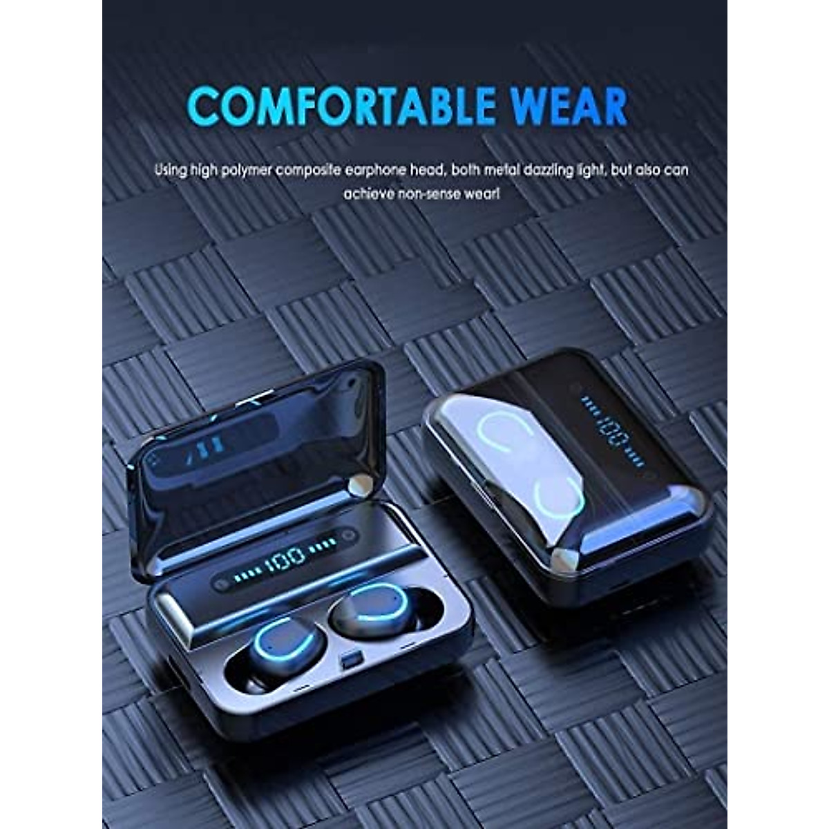 EYEARN Wireless Earbuds, Bluetooth 5.0 Headphones Earphones with Charging Case, in Ear Headset, Stereo Earphones Earbuds for Gym Exercises, Audio Books, Watching TV (This Will be The for