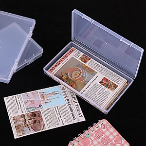 Lemecima 6 Pack Rectangular Clear Plastic Storage Containers Box with Hinged Lid for Beads and Other Small Craft Items (6.9 x 4.2 x 1 inch)