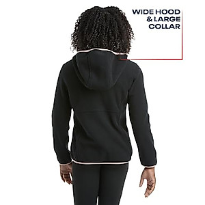 Reebok Girls' Fleece Jacket - Polar Fleece Hoodie Sweatshirt Jacket - Lightweight Coat for Girls (4-16), Size 7-8, Black
