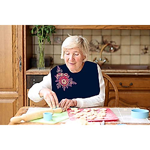 Classy Pal Cobbler Aprons for Women with Pockets, Plus Size Apron, Cleaning Smock for Artist, Nail Tech, Teacher & Hair Stylist, Mandiles Para Mujer (Navy)