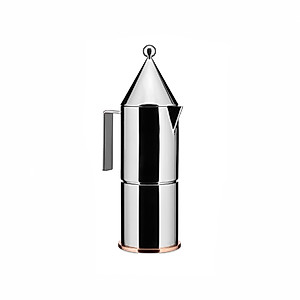 Alessi LA CONICA ESPRESSO COFFEE MAKER, 6 CUP, Silver