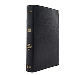 NASB Super Giant Print Reference Bible, Black Genuine Leather, Indexed, Red Letter, Presentation Page, Cross-References, Full-Color Maps, Easy-to-Read Bible Karmina Type