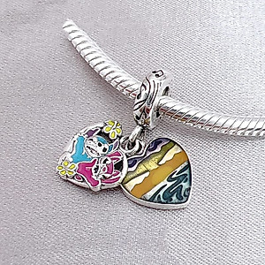 Stitch Dangle Charms for 925 Sterling Silver Pendant,Jewelry Bead Gift Women Bracelet&Necklace A0262