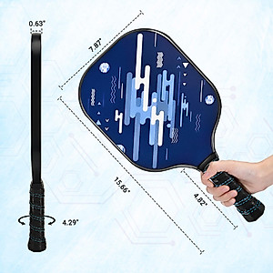 PLIOSAUR Pickleball Paddles, Fiberglass Pickleball Set, Lightweight Pickle Ball Rackets 2 Pack with 4 Pickle Ball, 2 Grip Tapes and 1 Carry Bag, Pickleball Paddle Set Gifts for Men Women Beginners