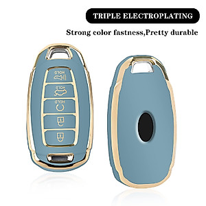 MILD EAST For Hyundai Palisade Elantra Key fob Cover Case with Keychain Smart 5 Button TPU Protector Keyless Remote Holder