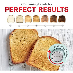 DASH Clear View Toaster - Compact Design with 7 Browning Levels & Clear-View Window, Extra-Wide Slot Large Toaster, 1-Touch Defrost, Reheat & Bagel Functions - Easy Clean Up Crumb Tray (Red)