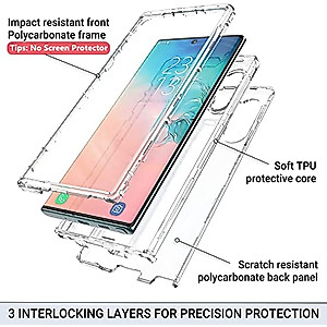 ULAK Galaxy Note 10 Plus 5G Case, Heavy Duty Shockproof Rugged Protection Case Transparent Soft TPU Protective Cover for Samsung Galaxy Note 10 Plus 5G (2019) Without Screen Protector, Crystal Clear