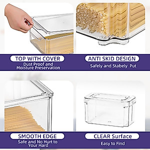 Obsoorth 7 Pack Stackable Fridge Organizer Bins with Lids KitchenClear Acrylic Kitchen Refrigerator Organizers and Storage, Dripping Hole Design to Keep Food Fruit Vegetable Fresh for Freezer, Pantry