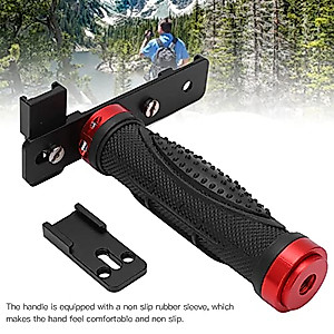 Velaurs Handheld Camera Stabilizer Holder, Anti Slip Heavy Duty Alloy Portable 1/4 Inch Handle Grip Stabilizer for Action Camera for Smartphone for LED Video Light