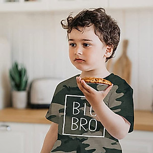 MNLYBABY Big Brother Shirt Toddler Baby Boy Promoted to Big Brother Announcement Tshirt Infant Short Sleeve Clothes Camo