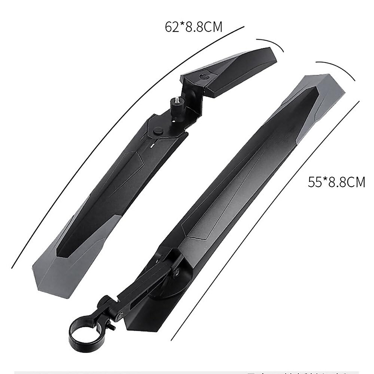 Houkiper Bike Fender Set, Universal Bicycle Mudguard Set Mountain Bike Front and Rear Mud Guard, Bike Mudguard Bicycle Fender Fit for 22 to 29 inches, Black, 19GDUSFBA3105639LIN