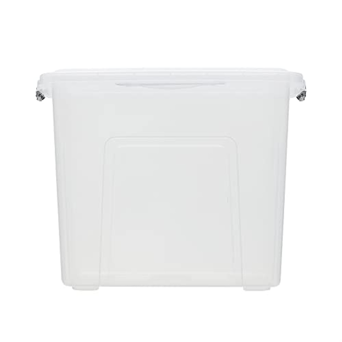 Home Basics Plastic Storage Box With Handle, Clear | Locking Tabs | Stackable Storage | Easily See Contents (23.5 Liter)