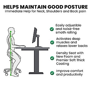 Unique Saddle Stool | Ergonomic Adjustable Hydraulic Saddle Chairs with Wheels | 360 Degree Rotation and Adjustable Height Padding Black Chair Seat