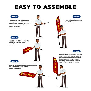 For Rent Feather Flag(11.5feetX2.5feet) by DreamController | Outdoor Business Advertising Tall Flag | Weather-Resistant Knitted Swooper Flag | Made in USA | HD Print (Flag Only)