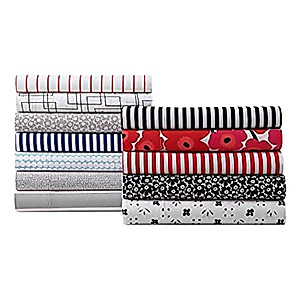 MARIMEKKO - Percale Collection - Sheet Set - 100% Cotton, Crisp & Cool, Lightweight & Moisture-Wicking Bedding, Queen, Orkanen