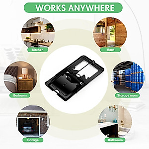 24 Pcs Classic Metal Rat Traps Reusable Rat Trap Humane Rat Traps Effective Snap Rat Trap That Work for Rat Mice Voles and Small Rodents Control (Black)