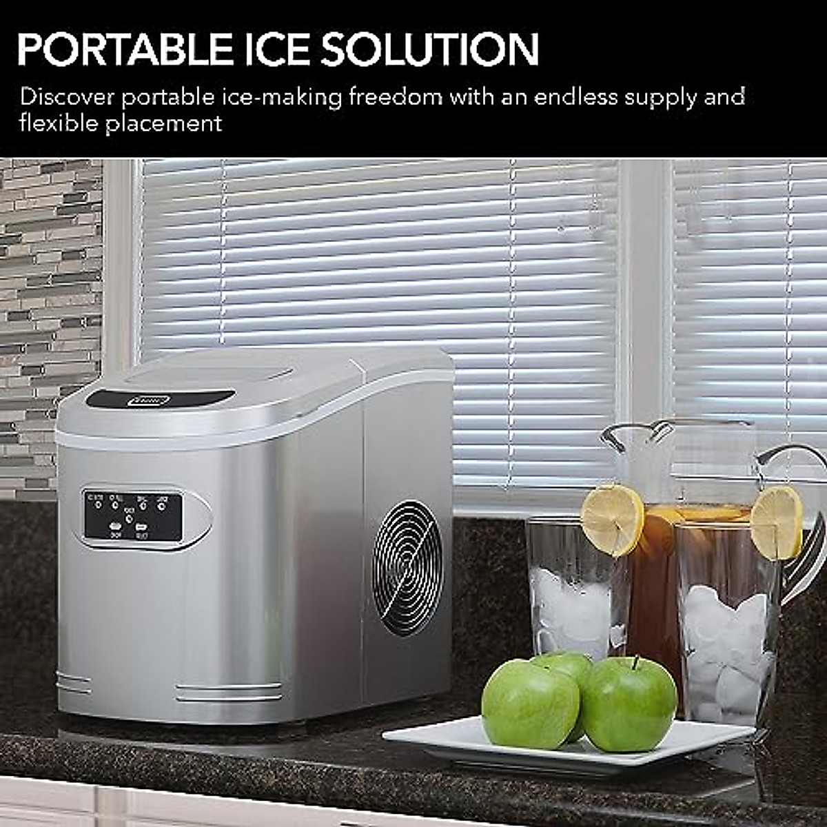 Whynter IMC-270MS Compact Ice Maker, 27-Pound, Metallic Silver