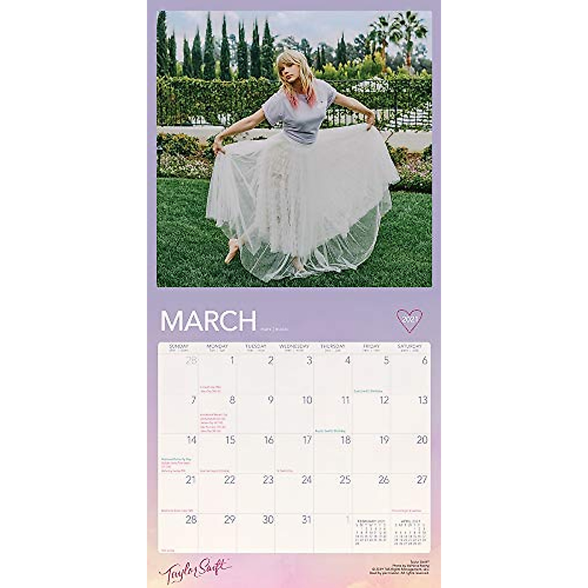Taylor Swift 2021 Calendar