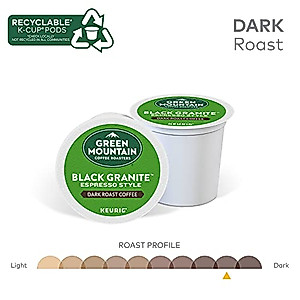 Green Mountain Coffee Roasters Black Granite, Keurig Single Serve K-Cup Pods, Espresso Style Dark Roast, 72 Count
