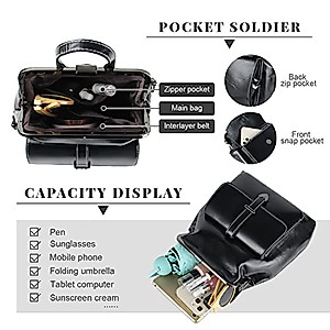 Ynport Leather Fashion Backpack Purse for Women Carry On Backpack Travel Casual Black Shoulder Bag