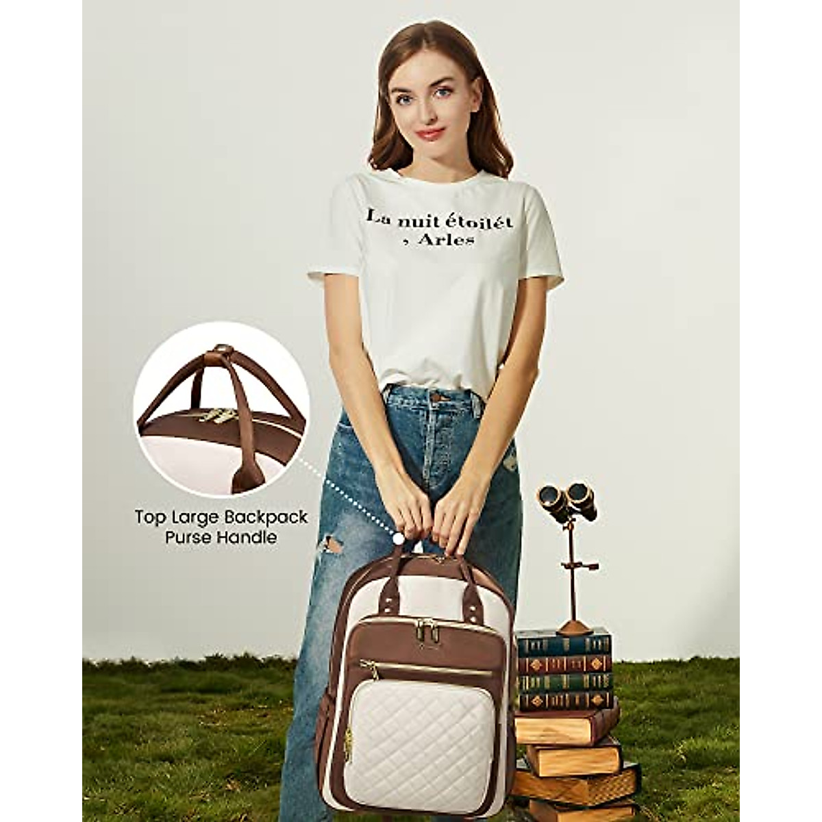 LOVEVOOK Laptop Backpack for Women, Fashion Travel Work Commuter Backpack Purse with USB Port, Lightweight Casual Daypacks, Nurse Teacher College Computer Bag, Fit 15.6" Laptop