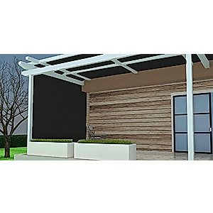 Shatex 90% Sun Shade Fabric for Pergola Cover Porch Vertical Screen, 8x15ft Black
