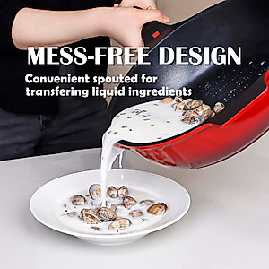 DIIG Nonstick Deep Frying Pan Skillet with Lid, 12 inch/ 5.5 QT Saute Pan with Silicone Lid, Sauce Pan Cookware Cooking Chef Pan, Cast Aluminum Induction Compatible, Ruby Red