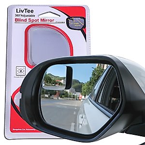 LivTee UTV Rear View Mirror, Fan HD Glass with wide angle Adjustable Stick Compatible with Polaris Motorbike Scooter Quad Cruiser Off Road