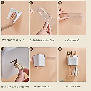 Dxcaicc Kitchen Utensil Holder,Tableware Storage Organizer,Chopstick Basket Storage Rack with compartments,Tableware Storage Box Multifunctional Plastic Drainage,B