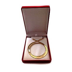 Jewelry Affairs 14k Yellow Real Solid Gold Imperial Herringbone Chain Necklace, 6.0mm, 18"