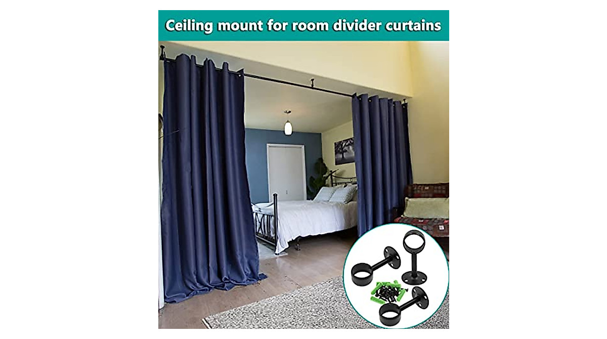 AYSUM 10-Pack Ceiling-Mount Curtain Rod Brackets