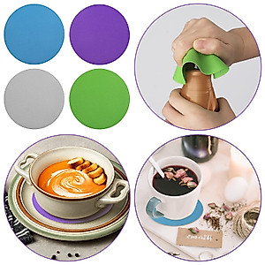 4PCS Jar Gripper Pads, Multifunctional Rubber Jar Gripper Pad Jar Opener Grippers Kitchen Coaster for Elderly Children Women Weak Hands (4 Colors)