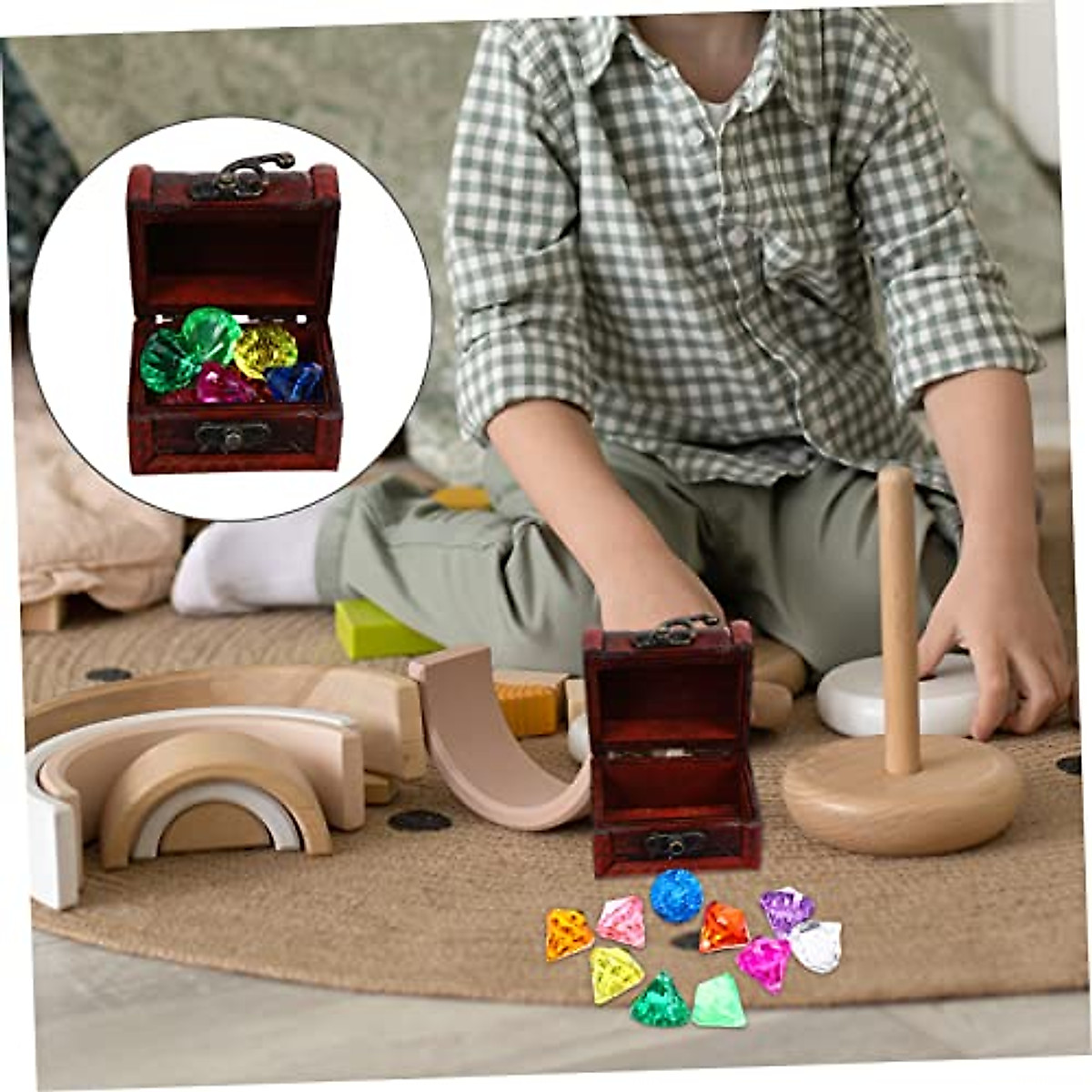 CANIGHT 1 Set Children's Jewel Toy Plastic Storage Box Toy Chest for Boys Pirate Accessories for Storage Bins Toys Jewelry Treasure Organizer Pirate Chest Toy Box Children's Gems Toys