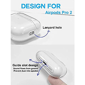 Compatible Airpods Pro 2nd Generation Case Clear,Soft Transparent Conected Protective Airpods Pro 2 Case Cover,Shockproof iPods Pro 2 Case Thin Skin for Women Men