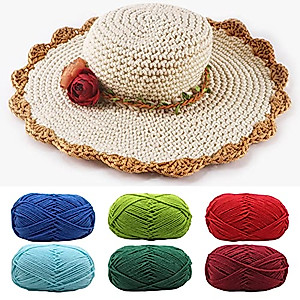 2 Set Knitting Wool Yarn Professional Ultra Soft Needlework DIY 4Ply Milk Cotton Crochet Knitted Yarn for Home Crochet Knitted Yarn