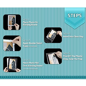 Golden State Art, 100 Pack Clear Bags for Mats, Pictures, Acid-Free, 12-11/16" x 12-3/8"